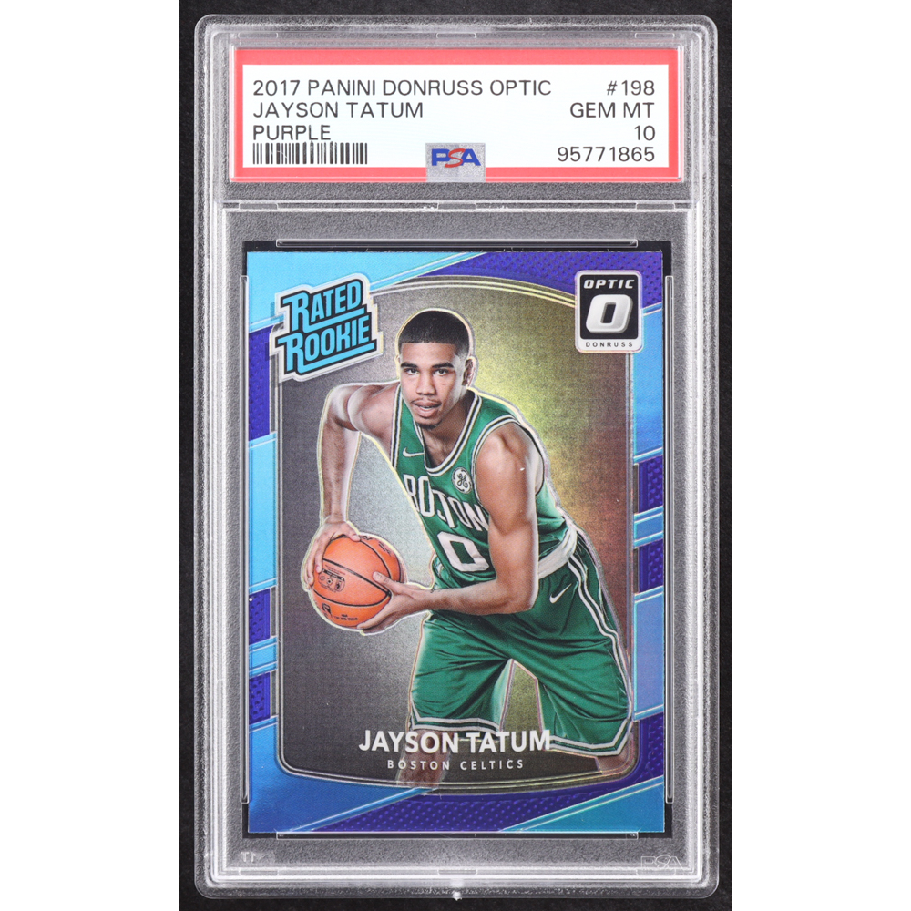 Jayson Tatum 2017-18 Donruss Optic Purple #198 RR RC (PSA 10 ...