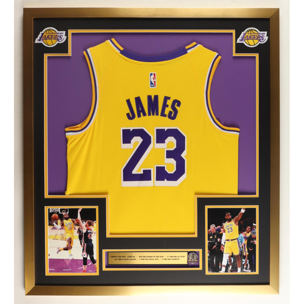 LeBron James Custom Framed Jersey Display With LE 2020 Championship Pin ...