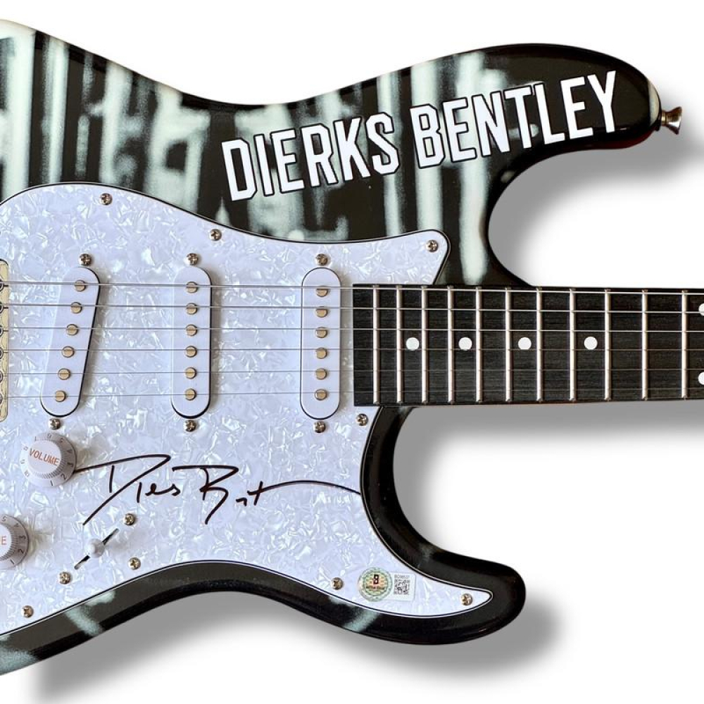 Dierks Bentley Signed Custom Black Stratocaster Style Guitar (Beckett ...