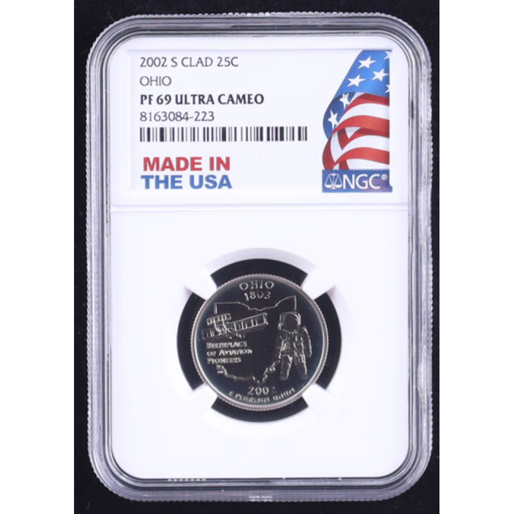 2002-S U.S. State Quarter Series - Ohio - 90% Silver Proof (NGC PF69 ...
