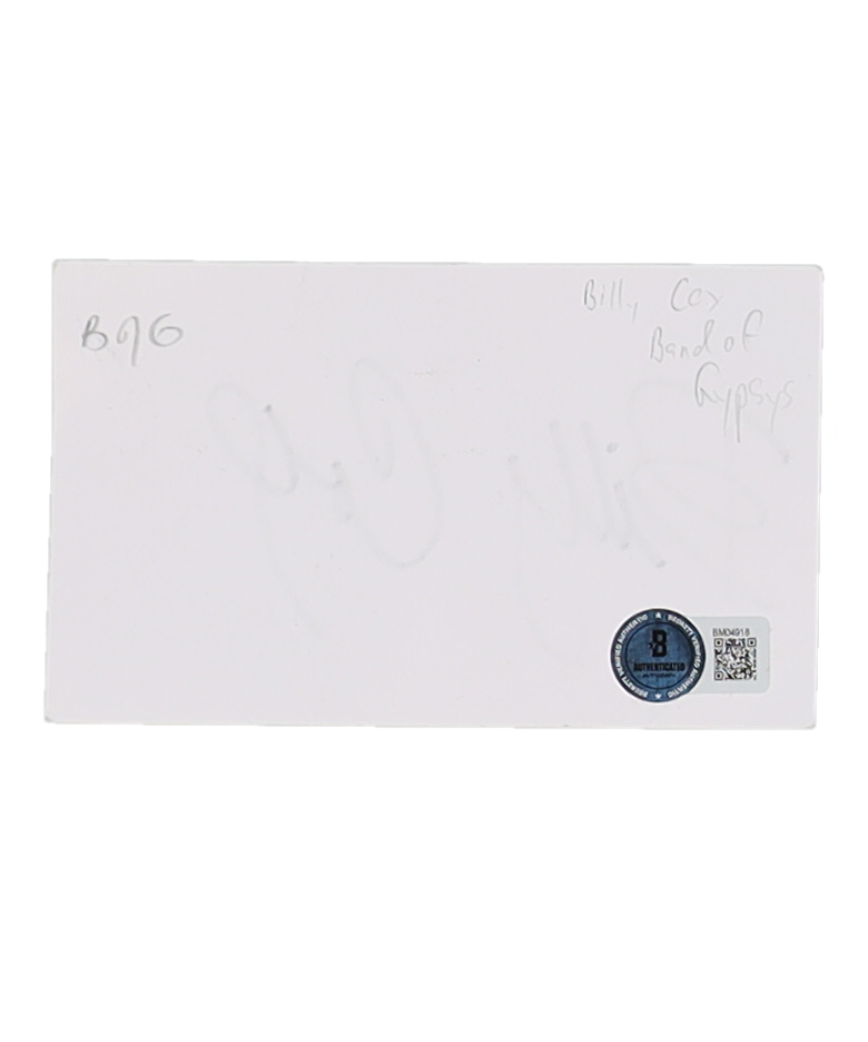 Billy Cox Signed 3x5 Index Card (Beckett) | Pristine Auction