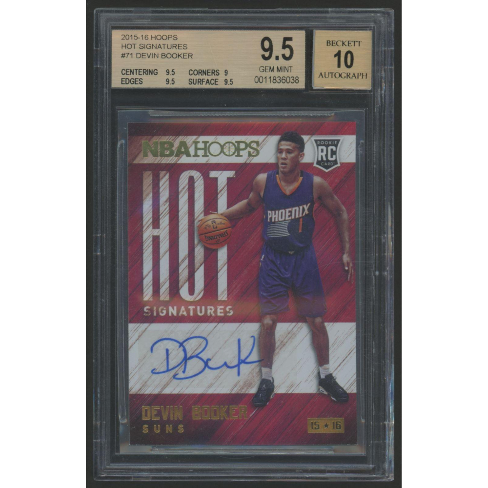 Devin Booker 2015-16 Hoops Hot Signaures #71 (BGS 9.5 | Autograph ...