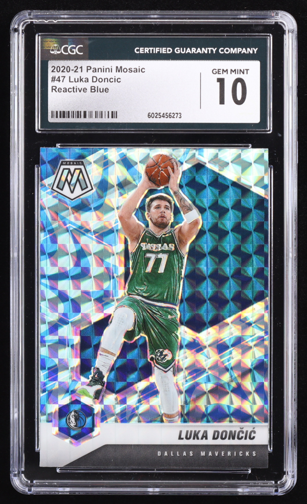 Luka Doncic 2020-21 Mosaic Reactive Blue #47 (CGC 10) | Pristine Auction