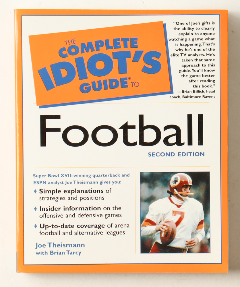 Joe Theismann Signed "The Complete Idiot's Guide to Football" Soft ...