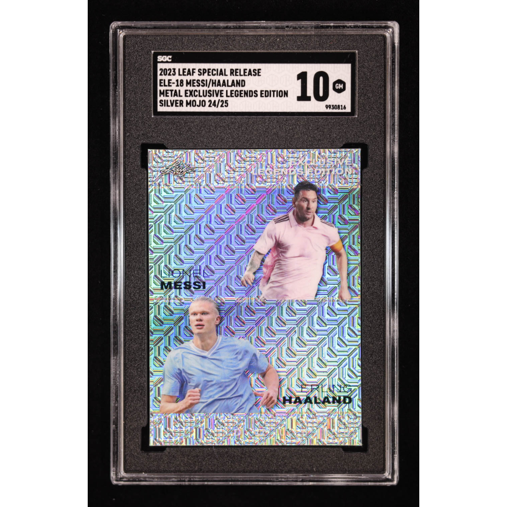 Lionel Messi / Erling Haaland 2023 Leaf Special Release Exclusive ...