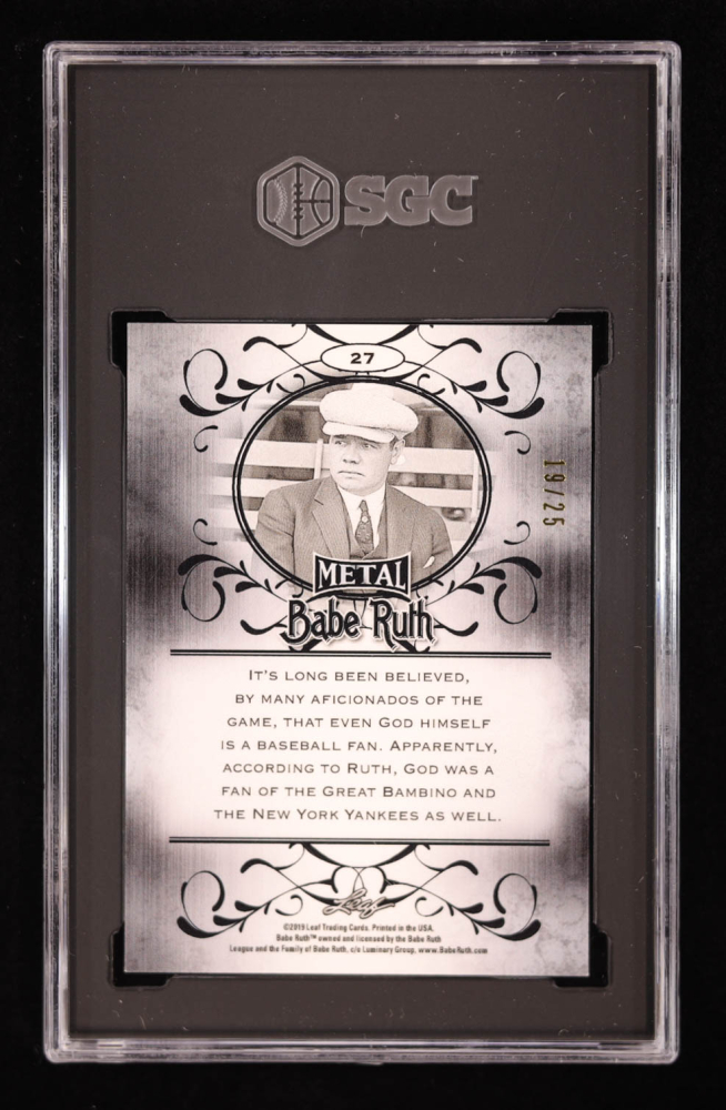 Babe Ruth 2019 Leaf Metal Babe Ruth Collection Wave Blue #27 #19/25 ...