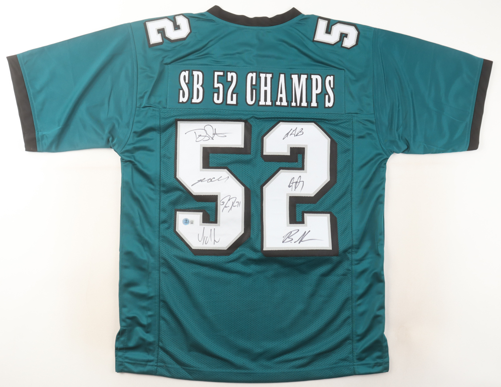 "Super Bowl 52" Jersey Signed By (7) With Doug Pederson, Jason Peters ...