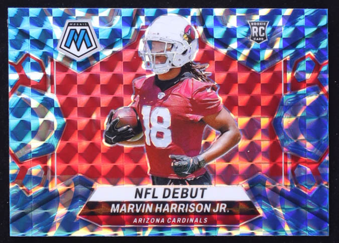 Marvin Harrison Jr. 2024 Panini Mosaic Mosaic Reactive Blue #283 DEB RC ...