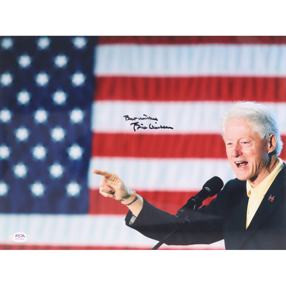 Bill Clinton Signed 11x14 Photo Inscribed "Best Wishes" (PSA ...