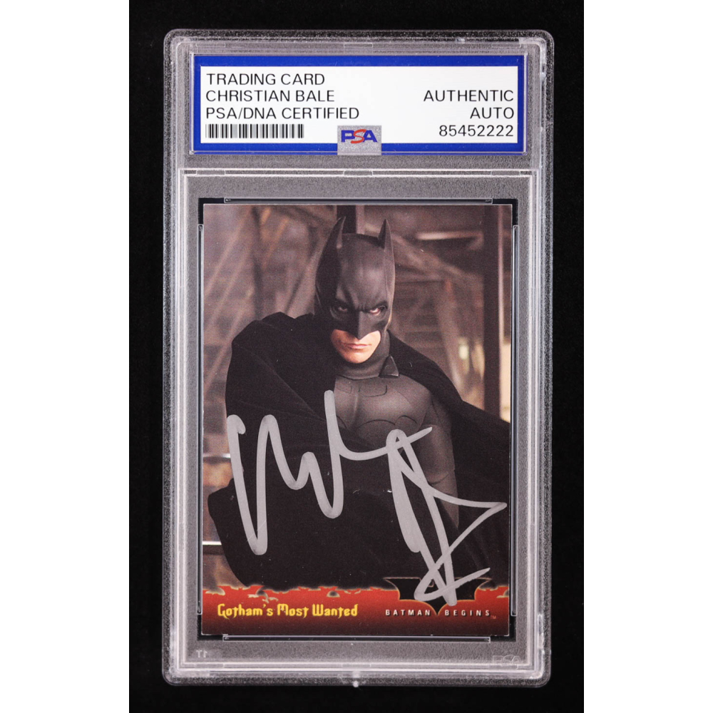 Christian Bale Signed 2005 Topps Batman Begins Movie #47 Gotham's Most ...