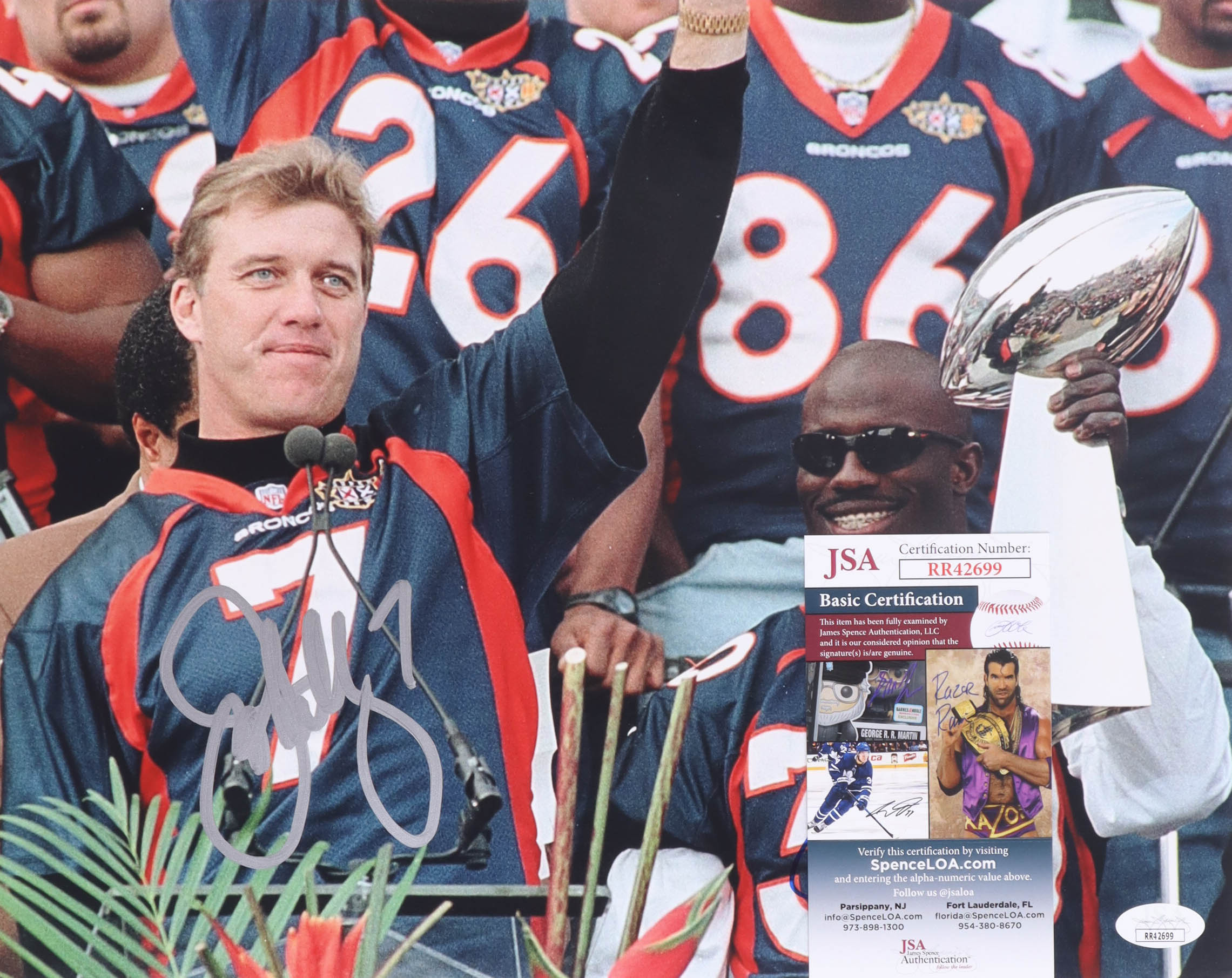 John Elway & Terrell Davis Signed 11x14 Photo (JSA) | Pristine Auction