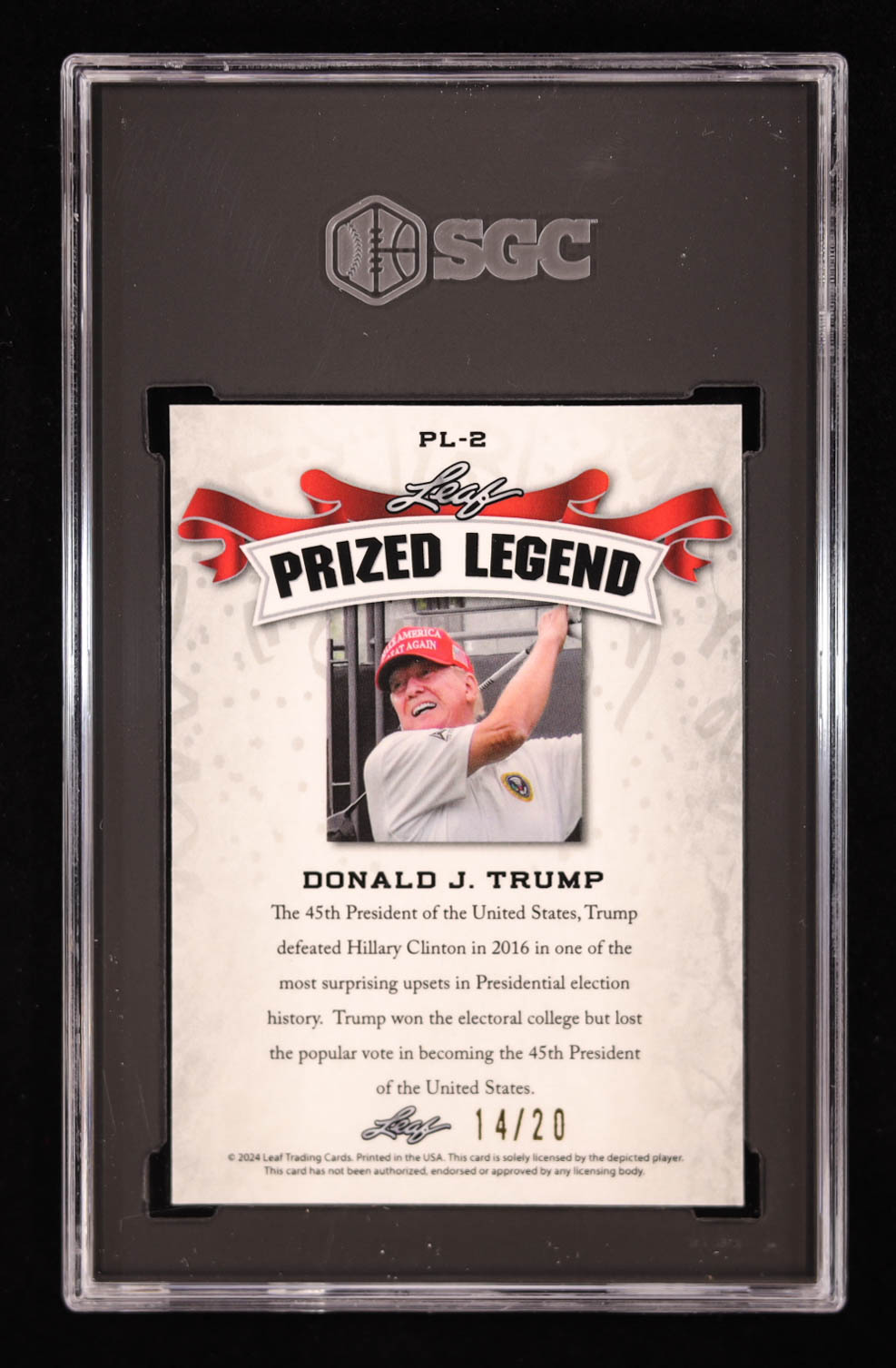 Donald J. Trump 2024 Leaf Metal Special Release Prized Legend Crystal ...
