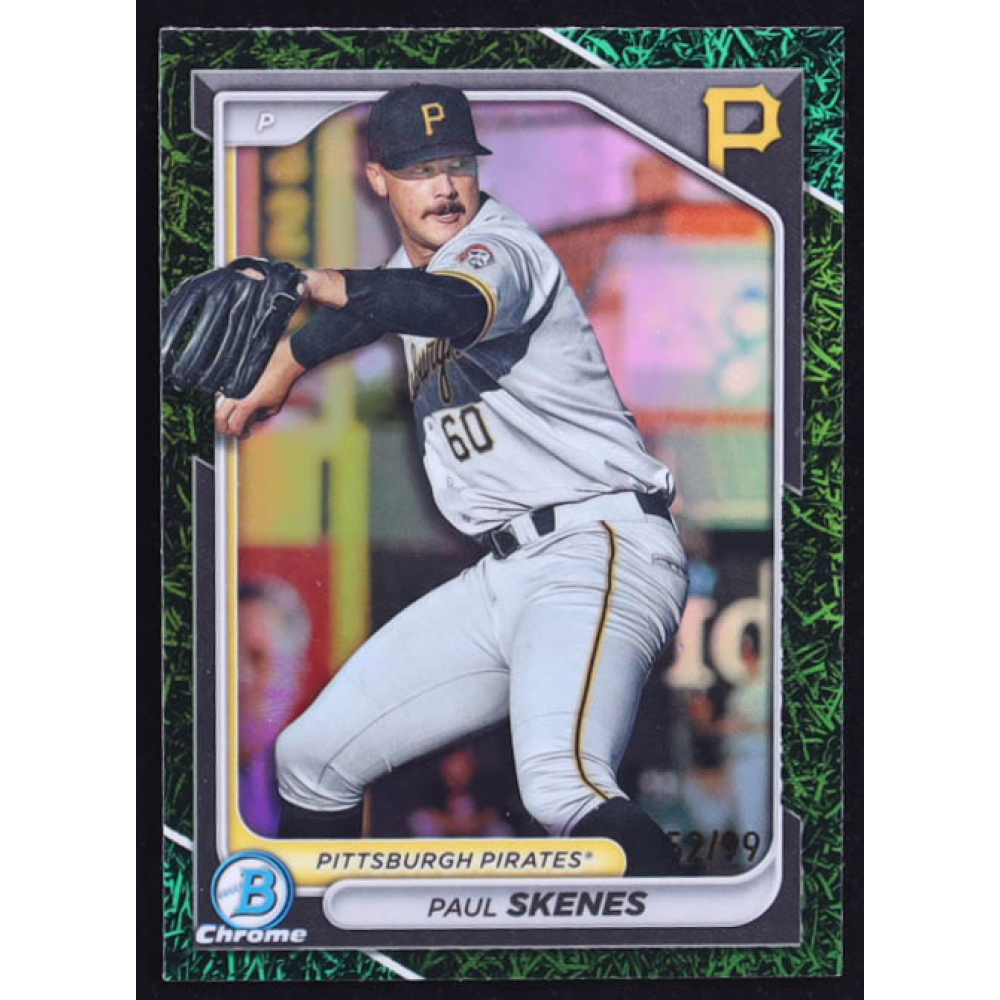 Paul Skenes 2024 Bowman Chrome Prospects Green Grass Refractors #BCP125 ...
