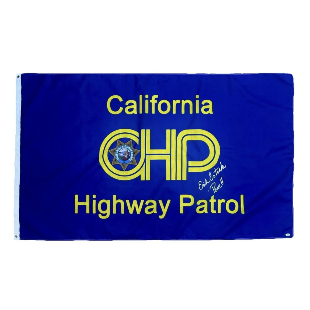Erik Estrada Signed "CHiPs" California Highway Patrol 3x5 Flag ...