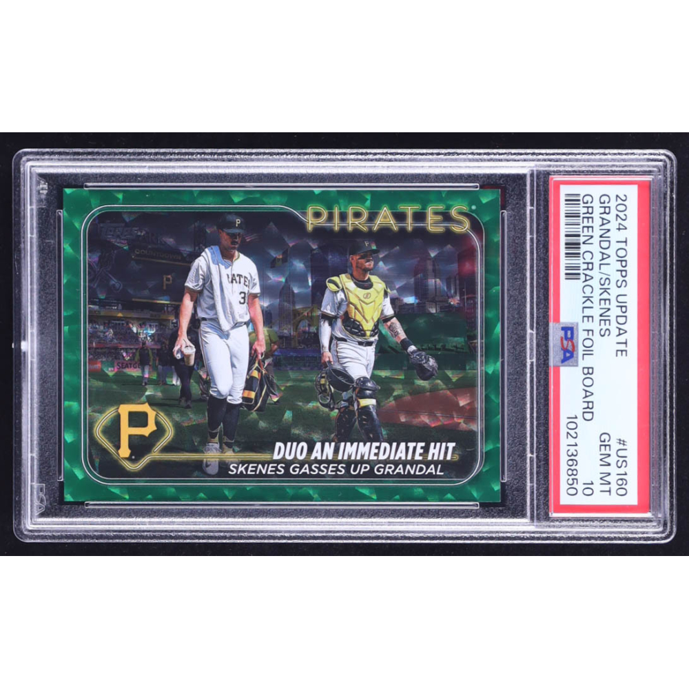 Yasmani Grandal / Paul Skenes 2024 Topps Update Green Crackle Foil #US160 #462/499 (PSA 10 ...