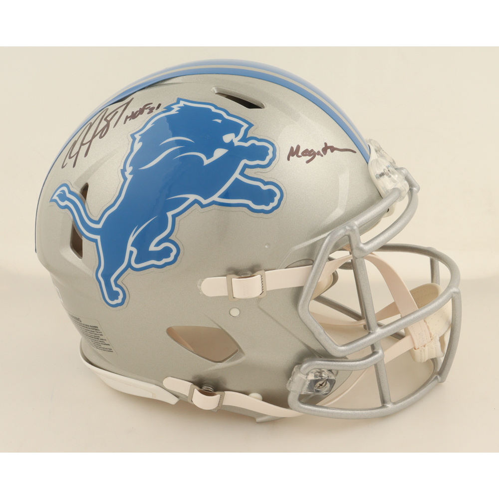 Calvin Johnson Signed Lions Full-Size Authentic On-Field Speed Helmet ...