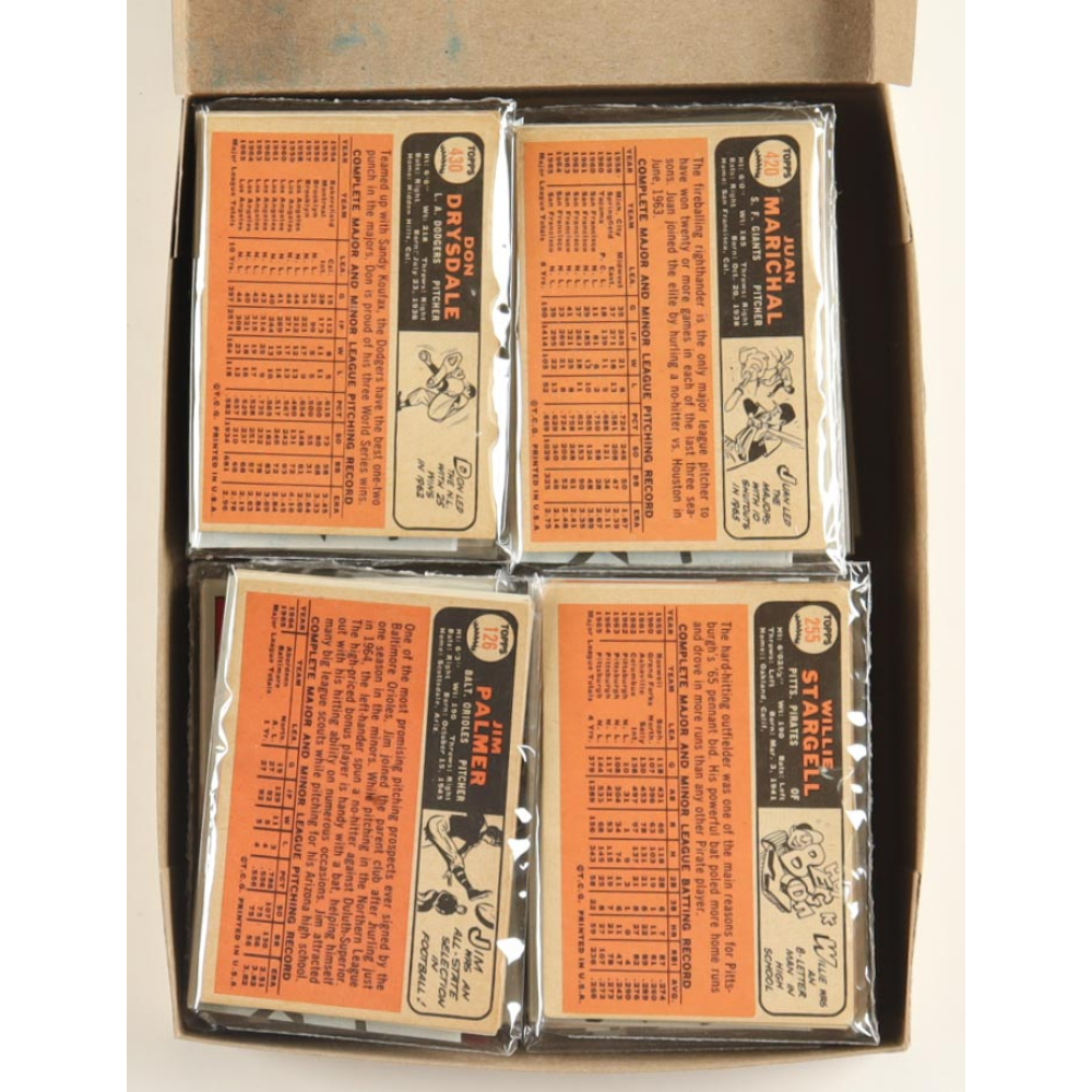 1966 Topps Baseball Cello Fun Pack Vending Box with (20) Packs ...