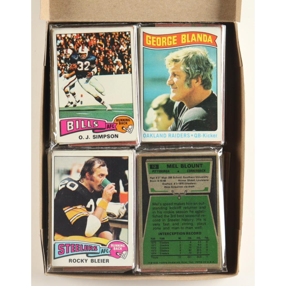 1975 Topps Football Cello Fun Pack Vending Box with (20) Packs ...