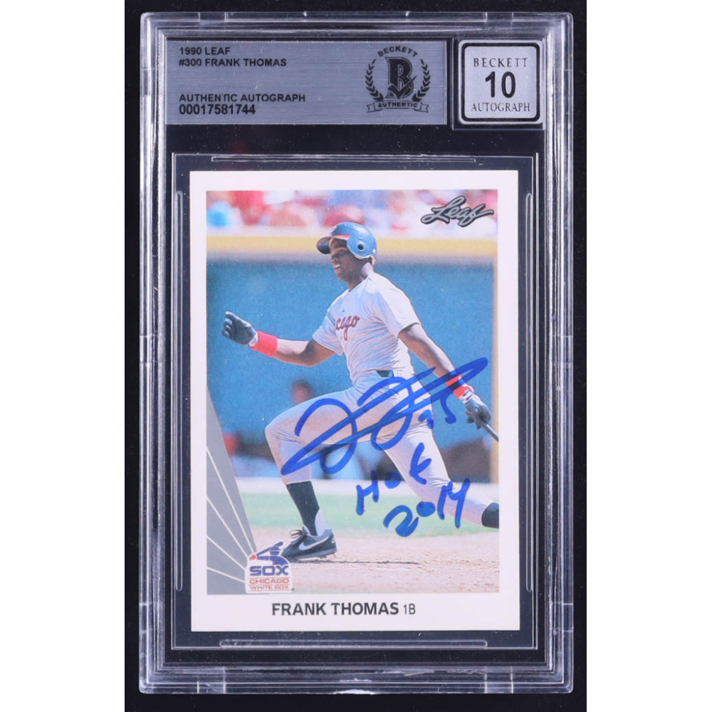 Frank Thomas Signed 1990 Leaf #300 RC Inscribed "HOF 2014" (BGS ...