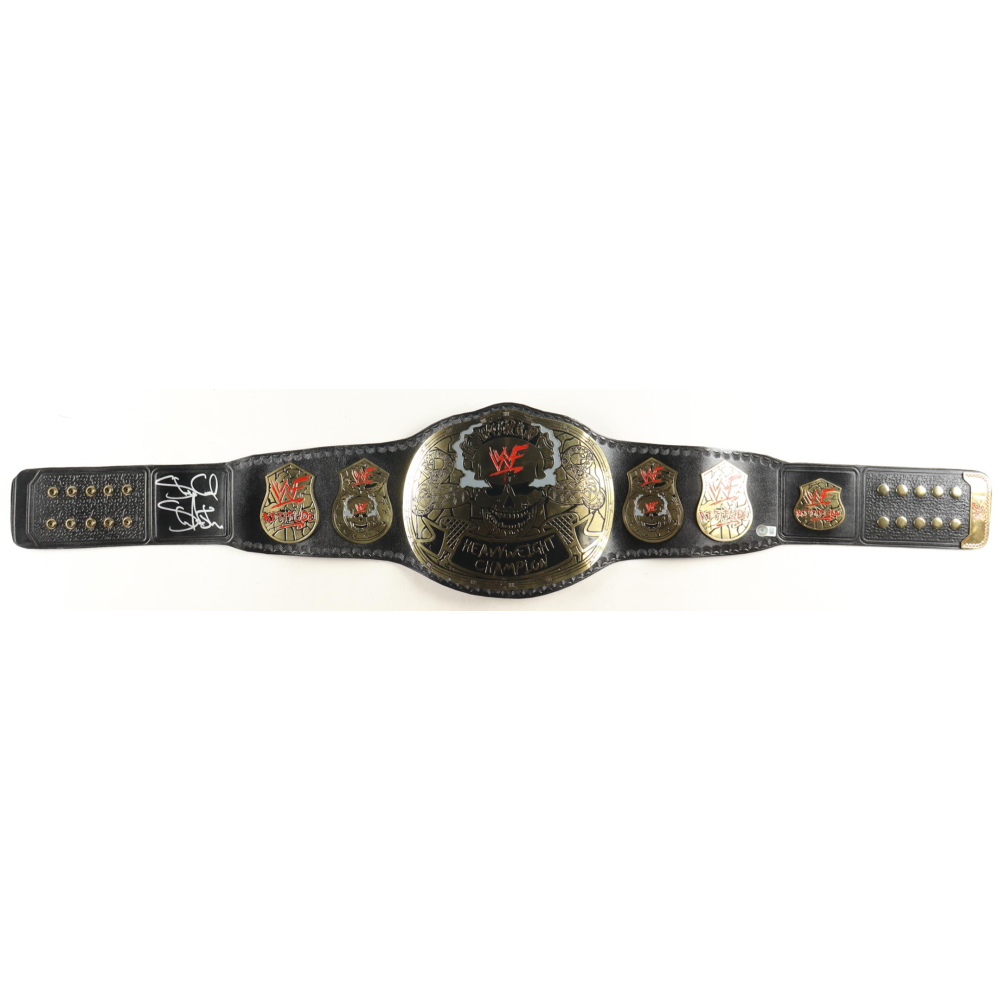 "Stone Cold" Steve Austin Signed Full-Size World Heavyweight Wrestling ...