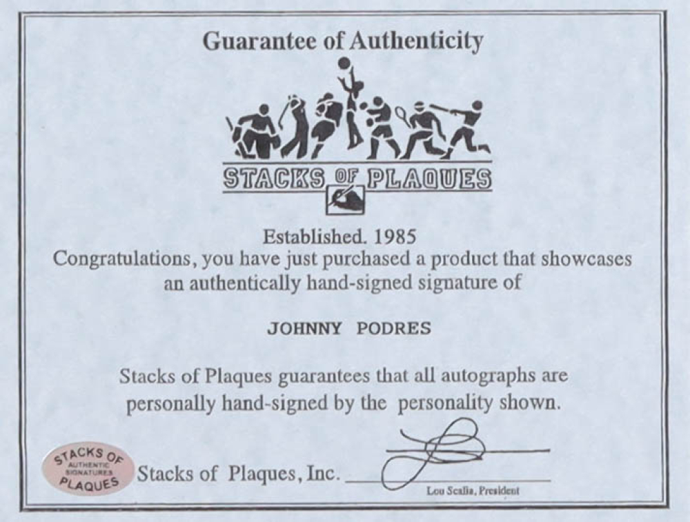 Johnny Podres Signed Dodgers 8x10 Photo Inscribed "55 WS MVP" (SoP ...