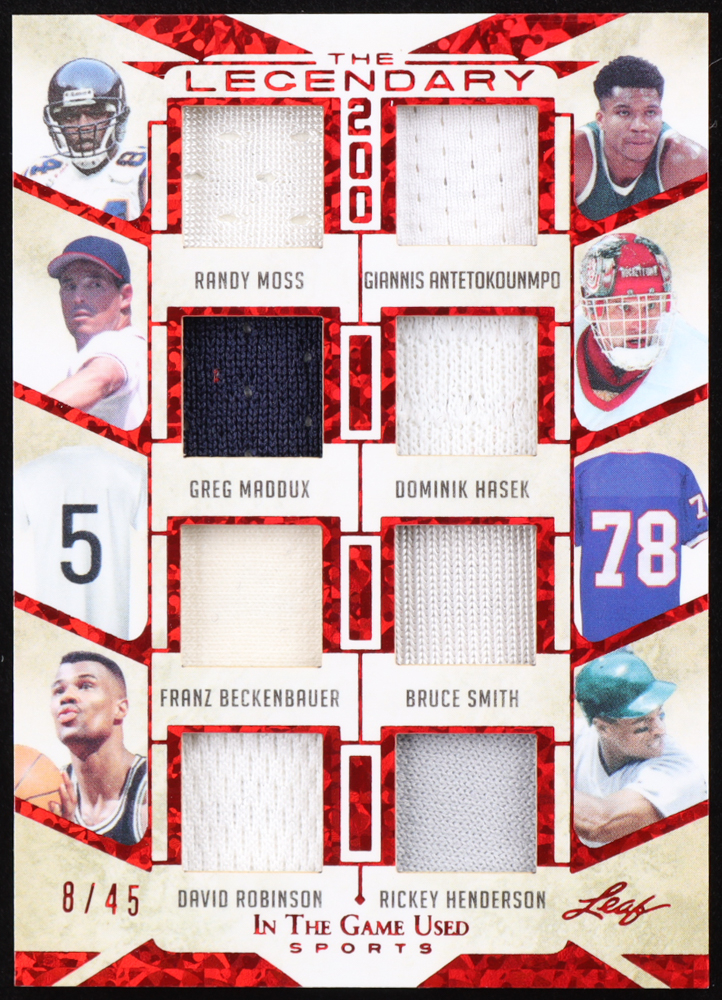 2022 Leaf ITG Used The Legendary 200 Pattern Red #L14 Randy Moss ...