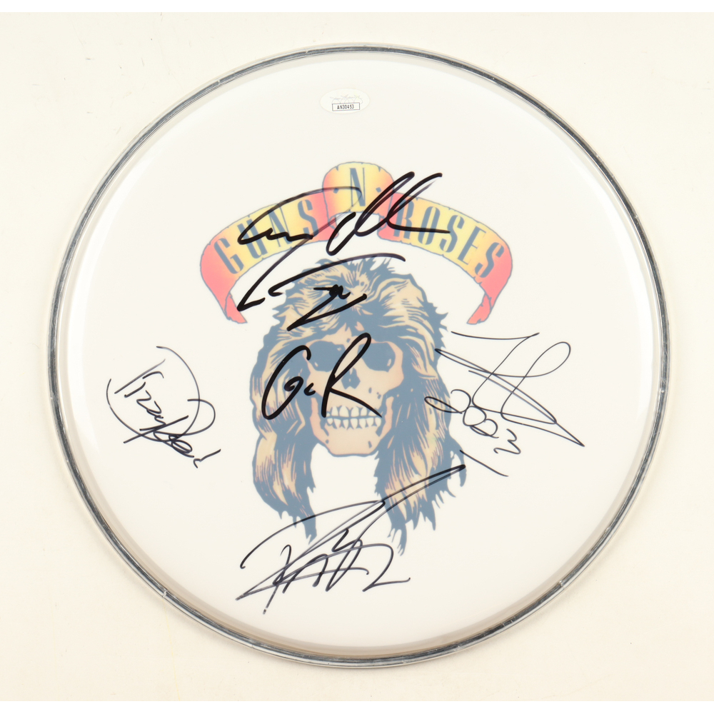 Guns N' Roses 12.5" Drum Head Signed By (4) With Steven Adler, Dizzy ...