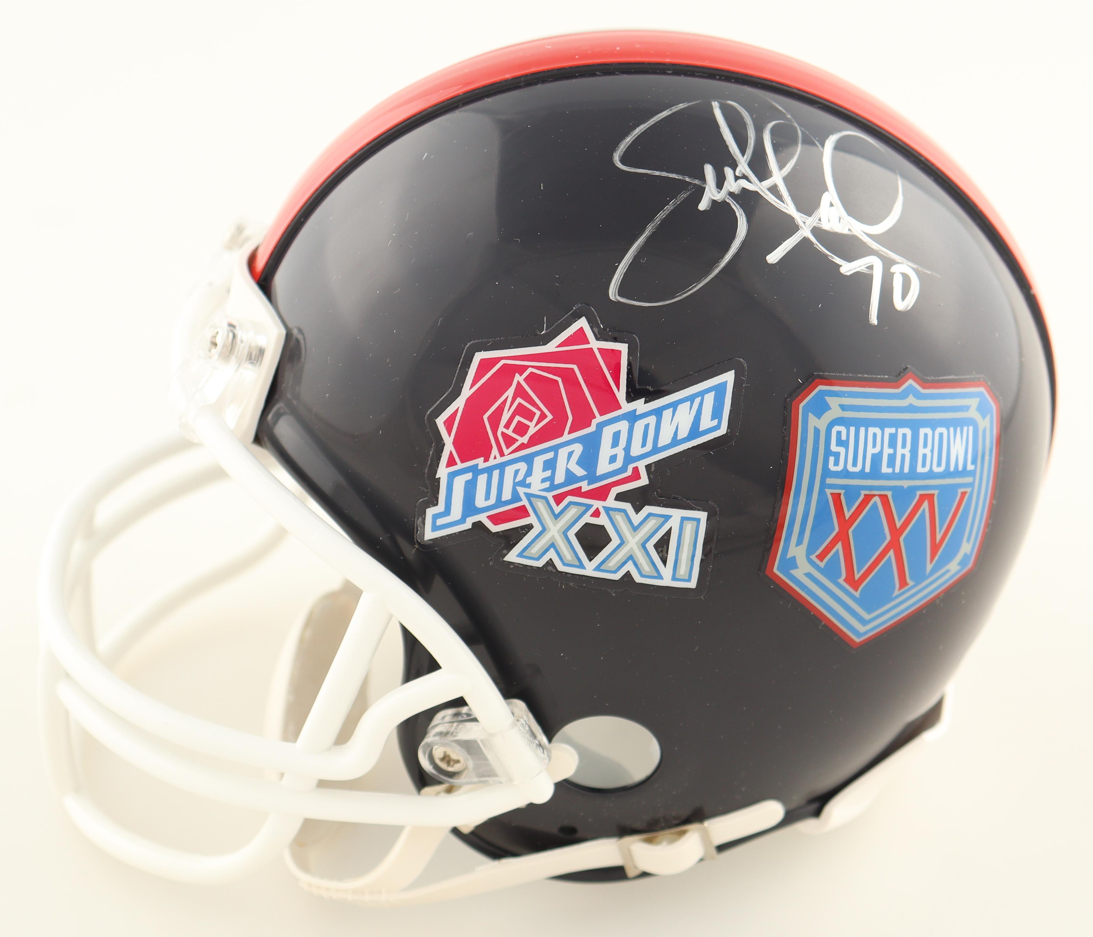Leonard Marshall Signed Super Bowl XXI / XXV Logo Mini Helmet (Schwartz ...