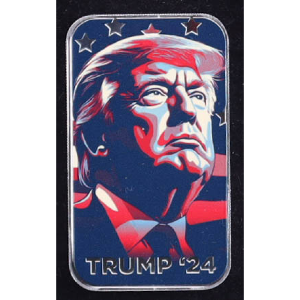 Scottsdale Mint "Trump 2024" - 1 Ounce .999 Fine Silver Bullion Bar | Pristine Auction