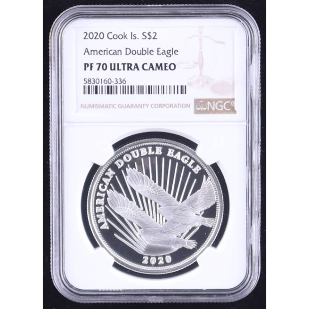2020 Cook Islands $2 Silver American Double Eagle (NGC PF70 ULTRA CAMEO ...