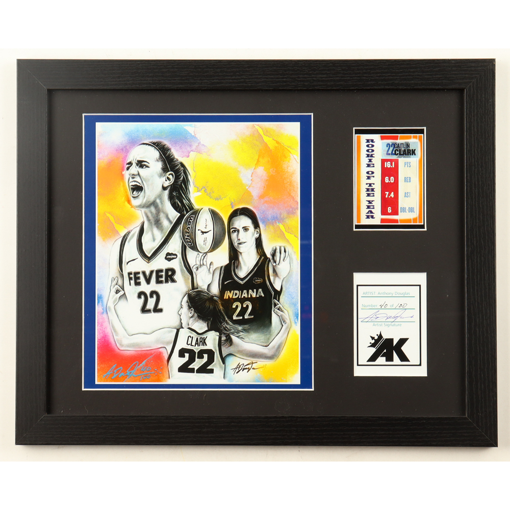 "Caitlin Clark" LE Fever Custom Framed Lithograph Display Signed by ...