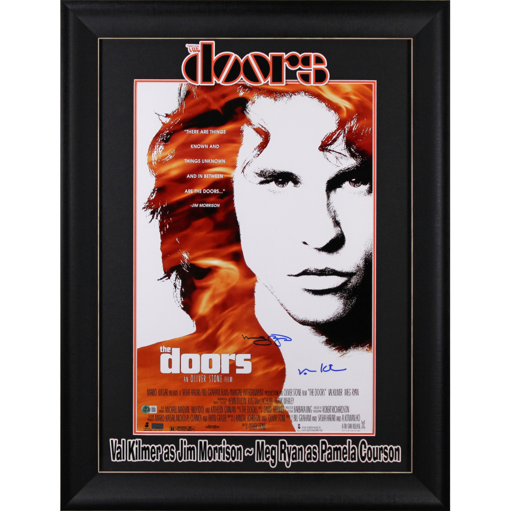 Val Kilmer & Meg Ryan Signed "The Doors" Custom Framed Photo (Beckett ...