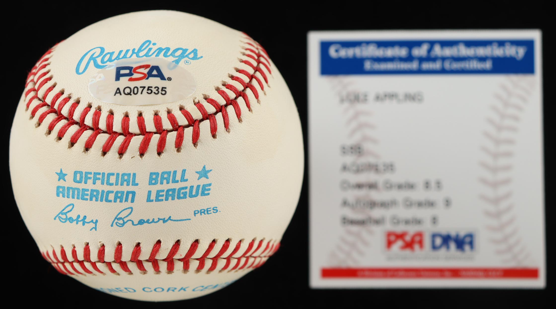 Luke Appling Signed OAL Baseball with Display Case (PSA 8.5) | Pristine ...