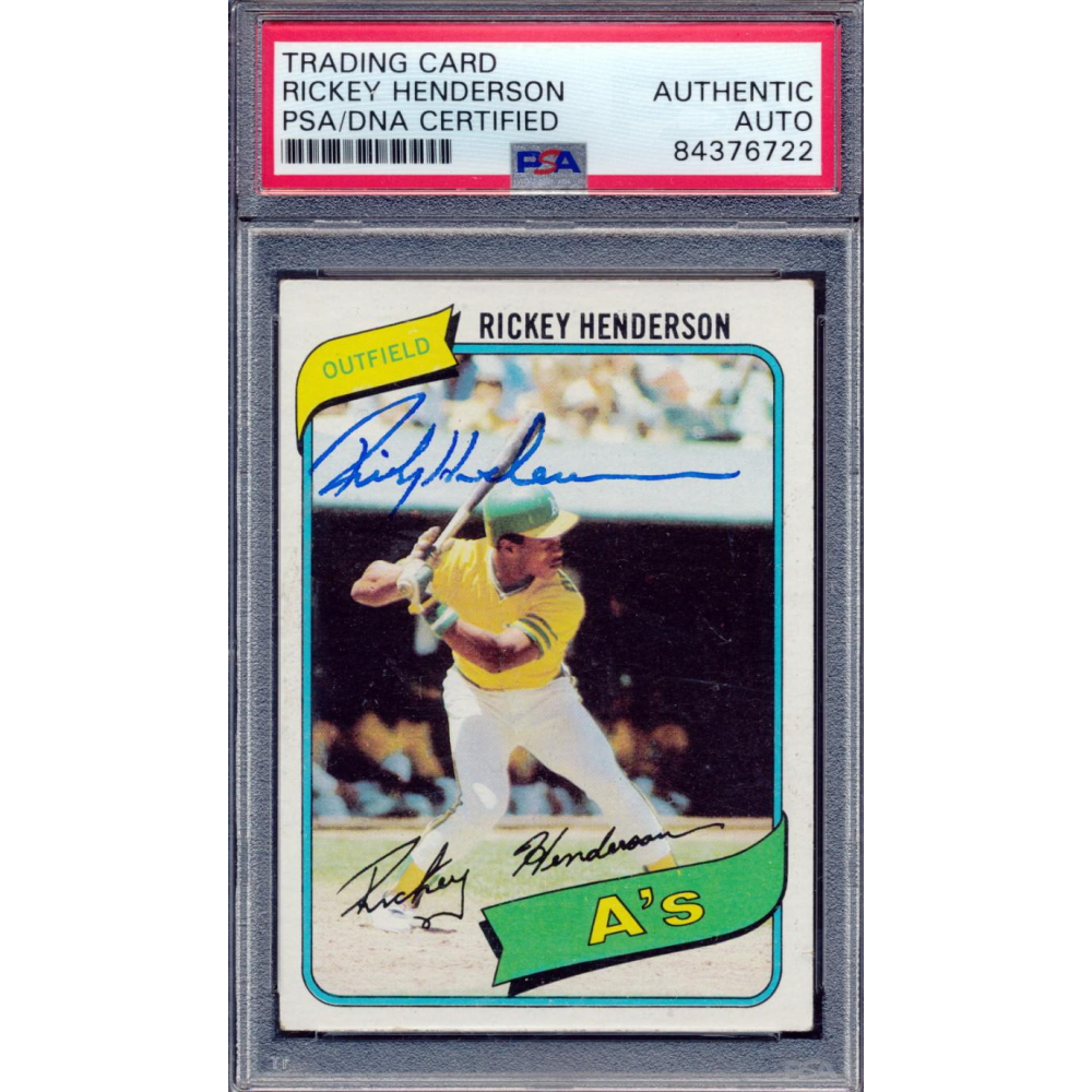 Rickey Henderson Signed 1980 Topps #482 RC (PSA) | Pristine Auction