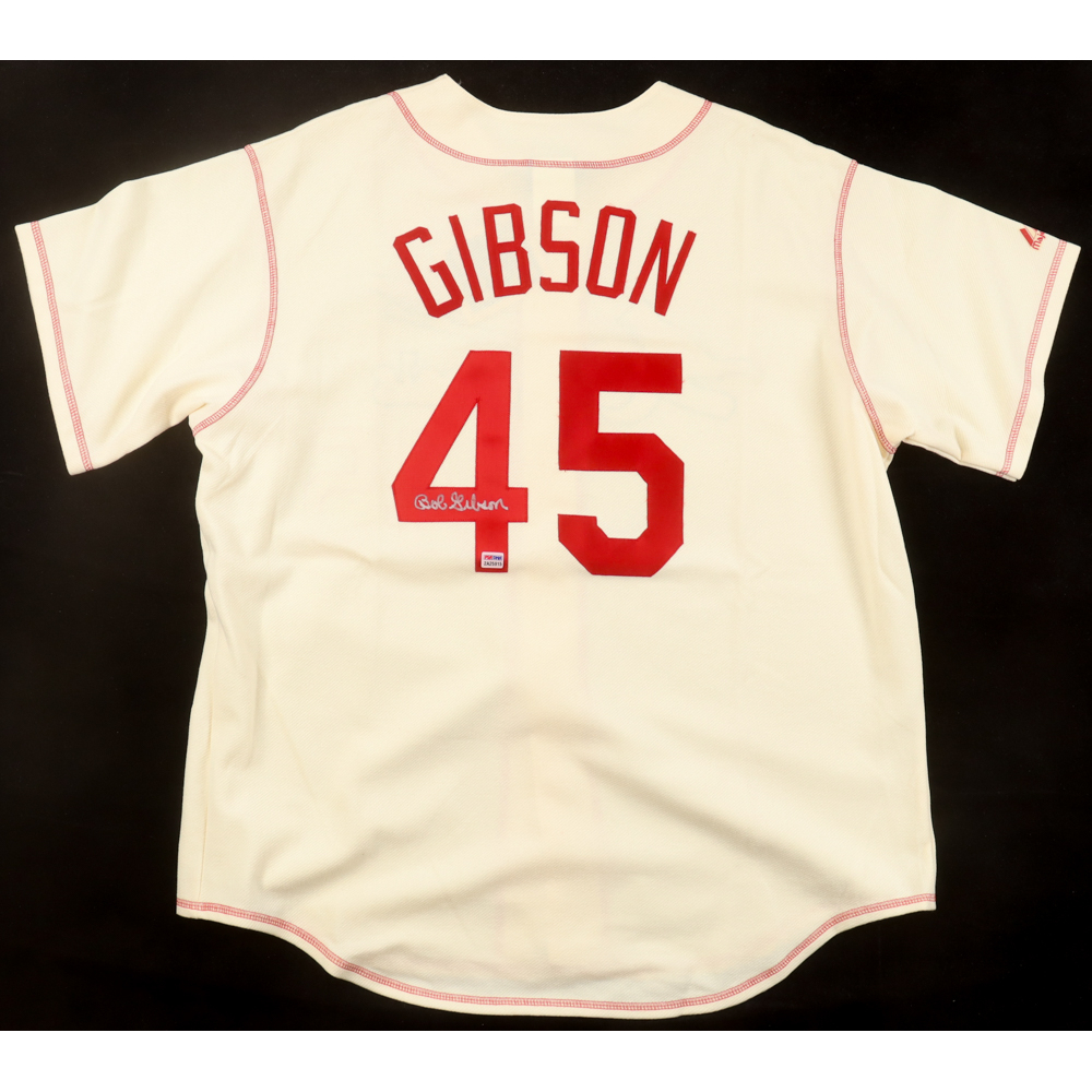 Bob GIbson Signed Cardinals Cooperstown Collection Jersey (PSA ...