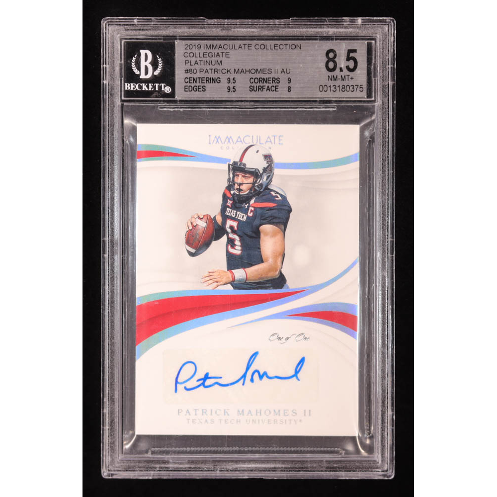 Patrick Mahomes II 2019 Immaculate Collection Collegiate Platinum #80 ...