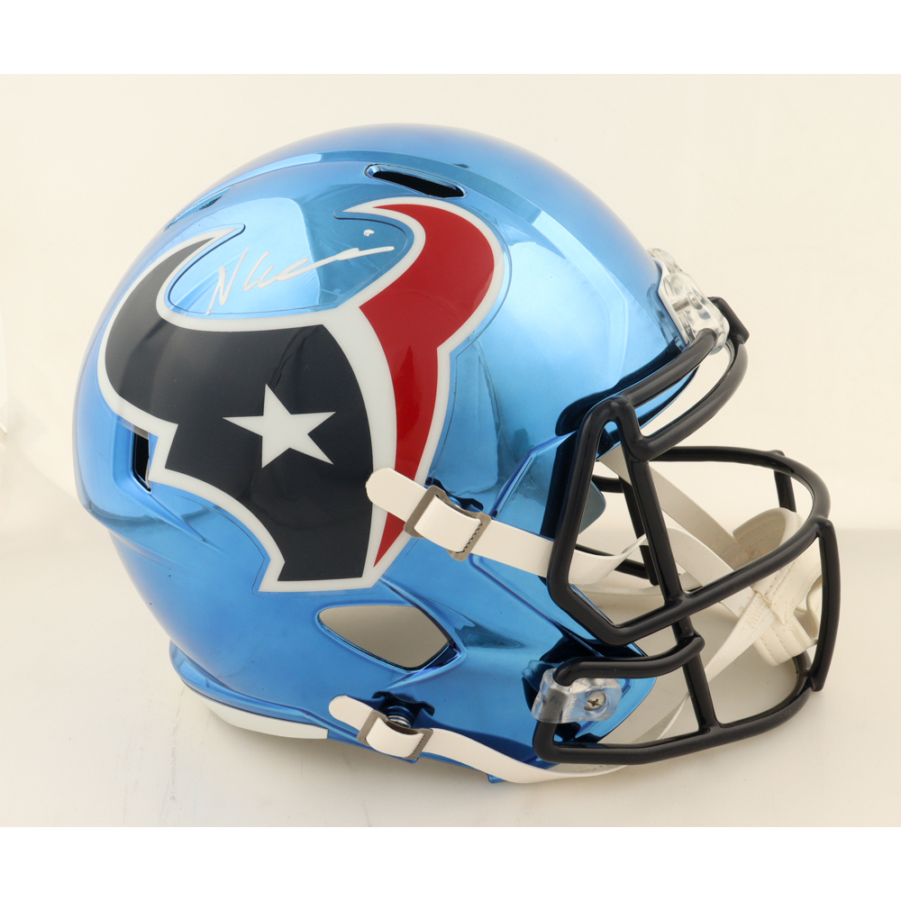Nico Collins Signed Texans Full-Size Chrome Speed Helmet (Beckett ...
