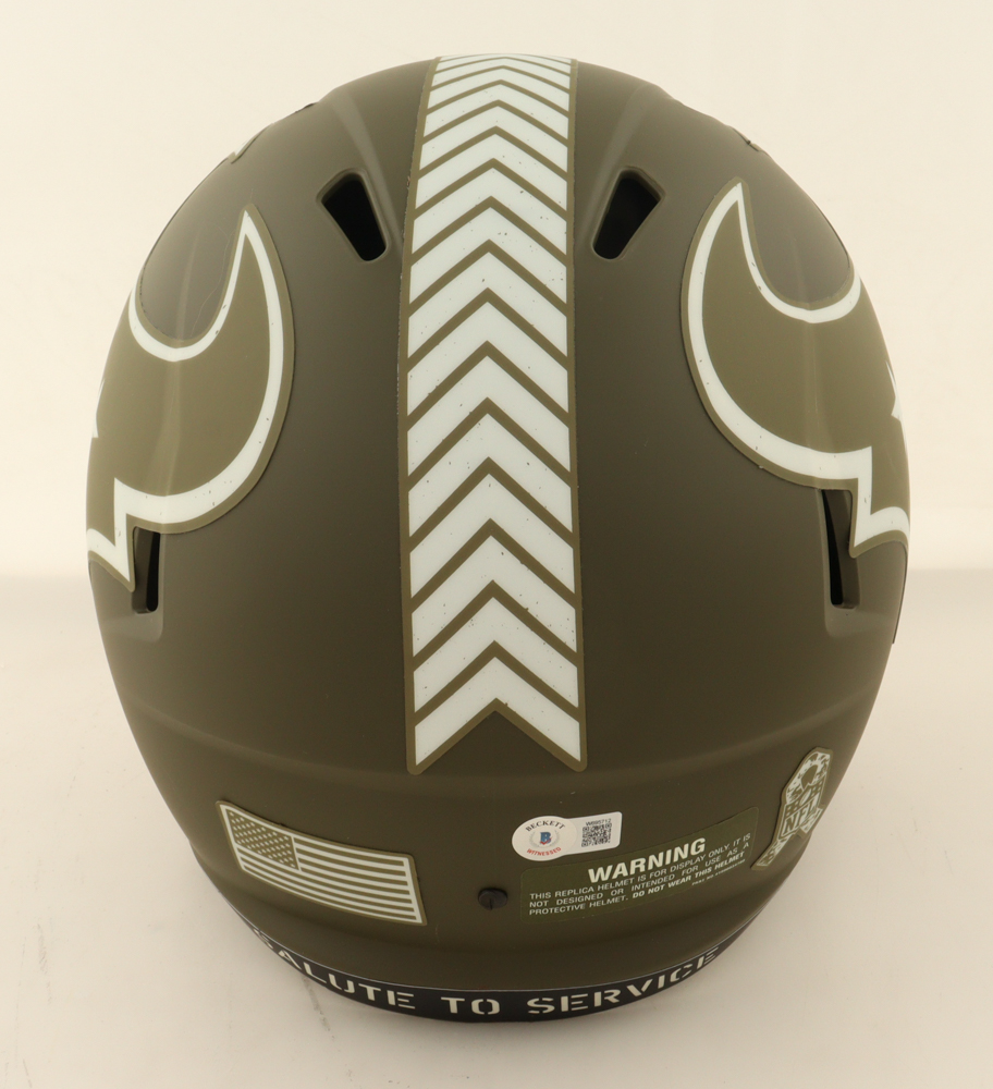 Tank Dell Signed Texans Full-Size Salute to Service Speed Helmet ...