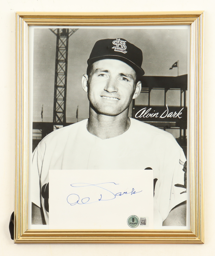 Alvin Dark Signed Cardinals Custom Framed Cut Display with Photo ...