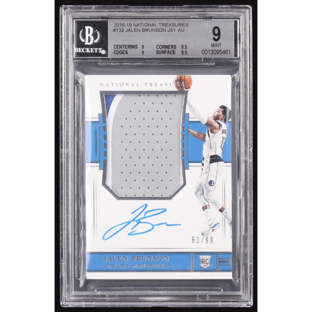 Jalen Brunson 2018-19 Panini National Treasures #132 Jersey Autograph ...