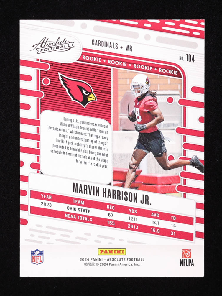 Marvin Harrison Jr. 2024 Absolute Retail #104 RC | Pristine Auction
