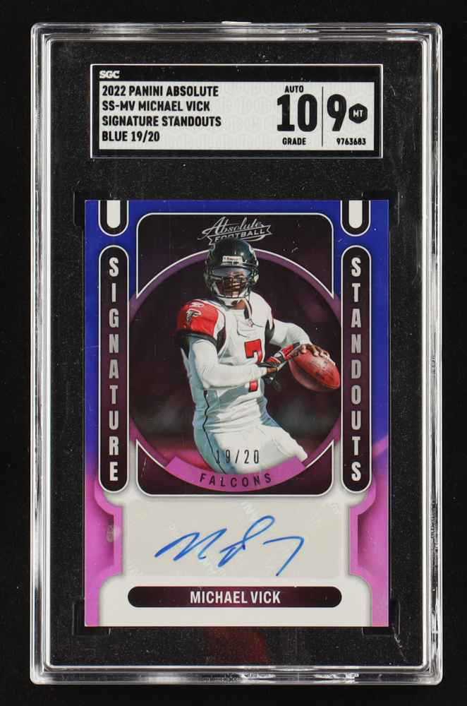 Michael Vick 2022 Absolute Signature Standouts Blue #20 #19/20 (SGC 9 ...