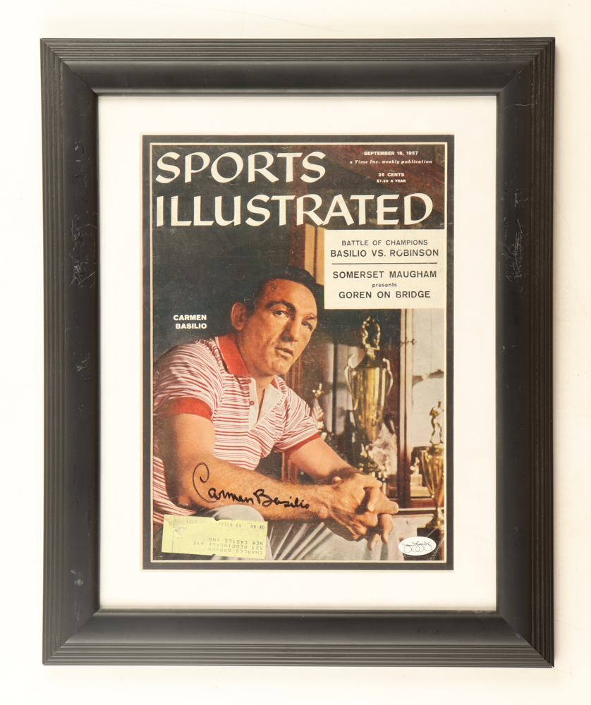 Carmen Basilio Signed Custom Framed Magazine Display (Beckett) | Pristine Auction
