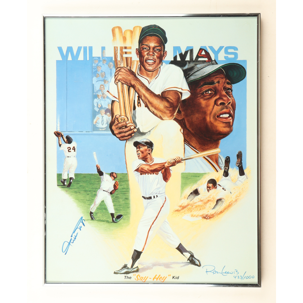 Willie Mays Signed LE "The Say Hey Kid" Custom Framed Art Print Display ...