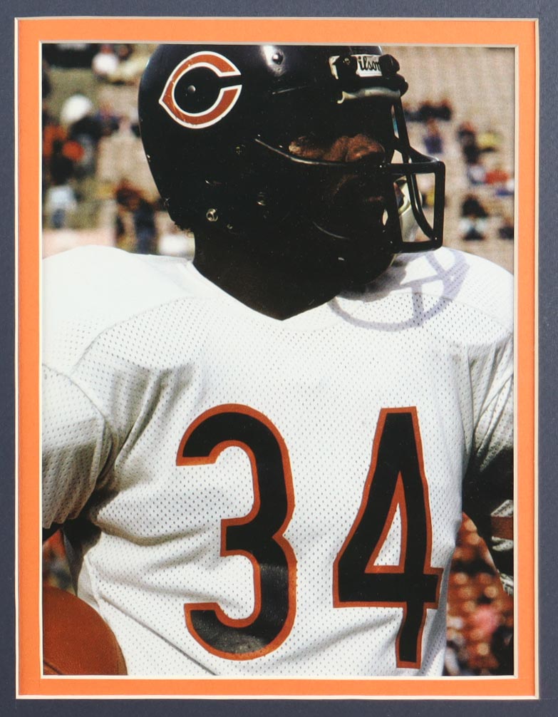 Walter Payton Signed Custom Framed Cut Display With Jersey, NFL Hall Of ...
