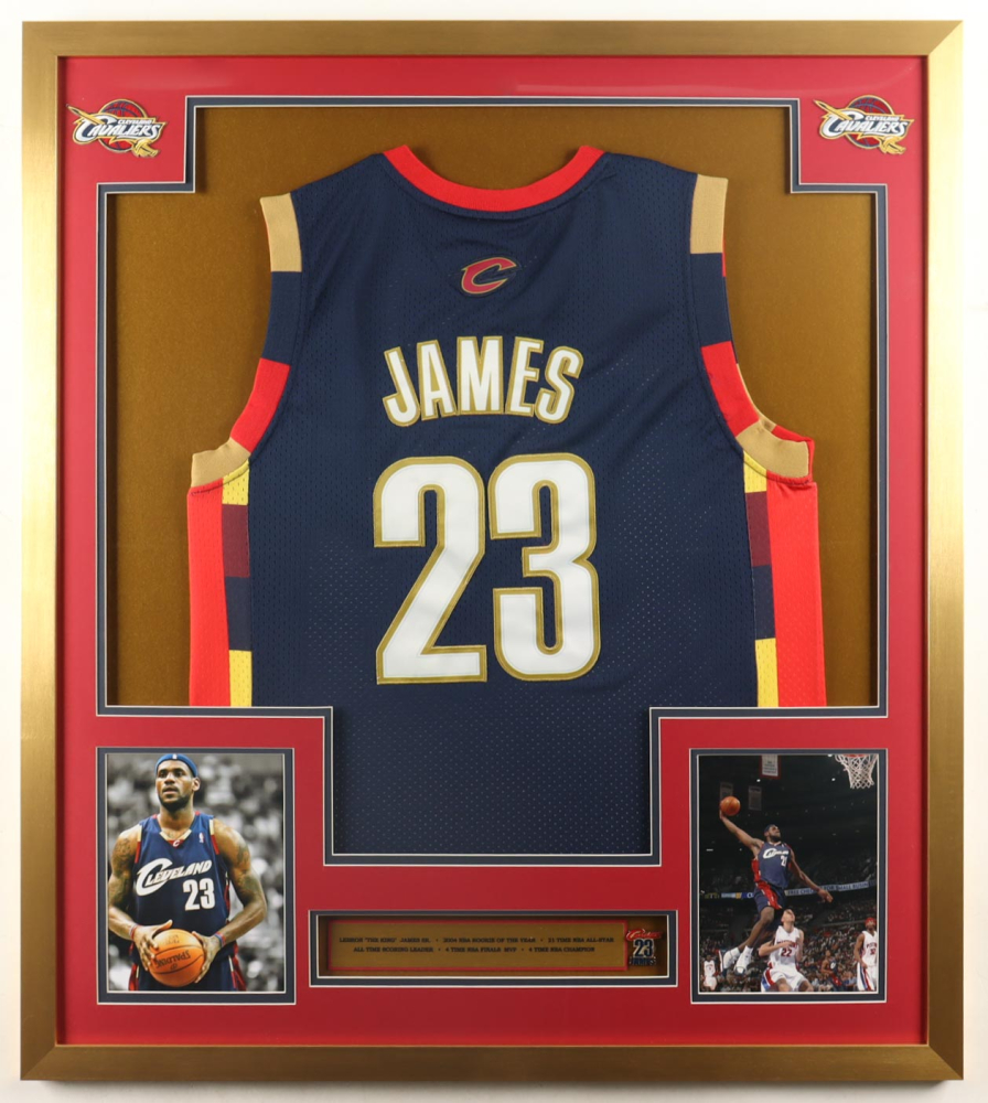 Lebron James Custom Framed Jersey Display With Cavs James Pin & (2 ...