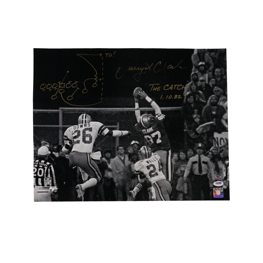 Dwight Clark Signed "The Catch" 49ers 15.5x19.5 Photo Inscribed "The ...