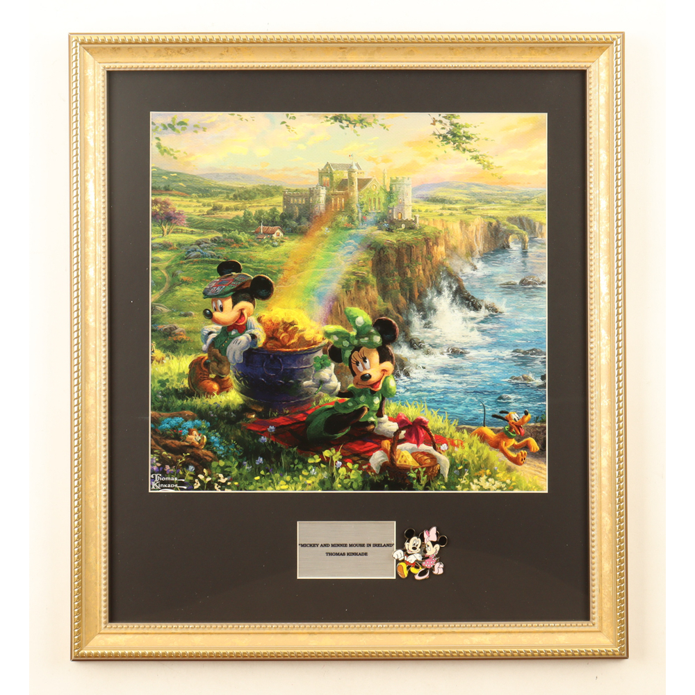 Thomas Kinkade "Mickey and Minnie Mouse in Ireland" Custom Framed Print ...