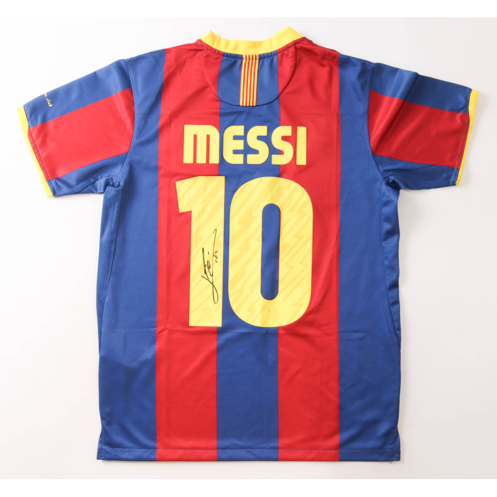 Lionel Messi Signed FC Barcelona Authentic Nike Jersey Inscribed "LEO ...