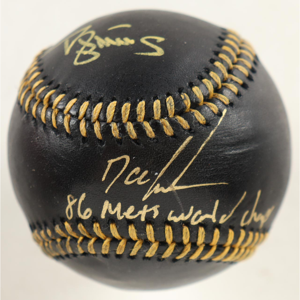 Doc Gooden & Darryl Strawberry Signed OML Black Leather Baseball ...